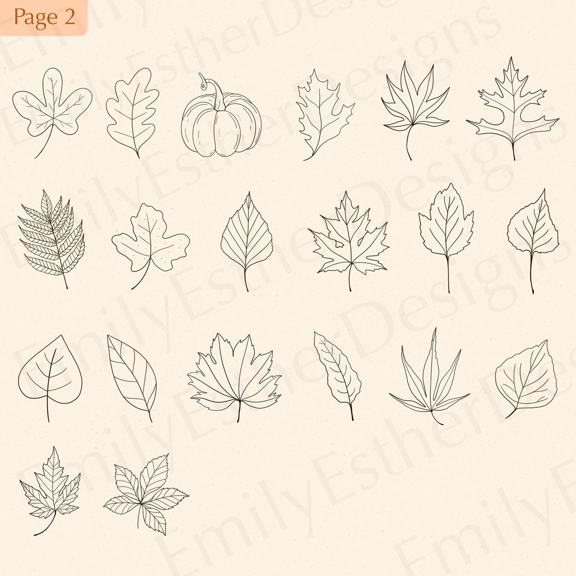 40 Fall / Autumn Procreate Stamps Procreate Autumn Leaves - Etsy