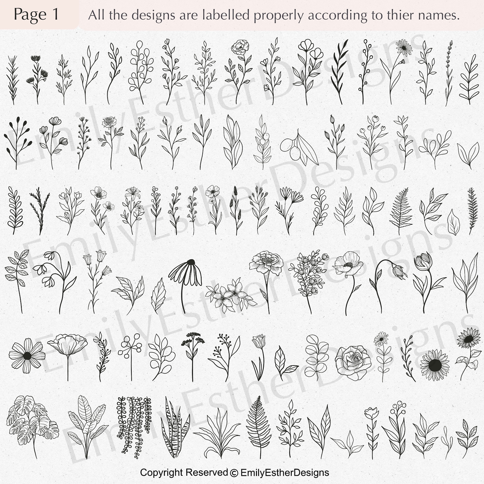 200 Botanical Svg Bundle Floral Svg flower Svg botanical | Etsy India