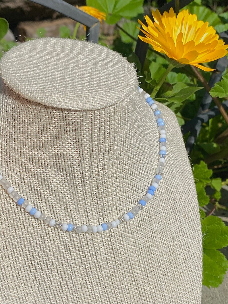 Periwinkle Pixie Beaded Necklace Seed Bead Necklace - Etsy