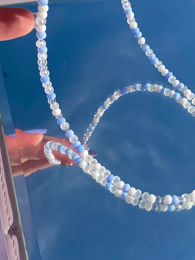 Periwinkle Pixie Beaded Necklace Seed Bead Necklace - Etsy