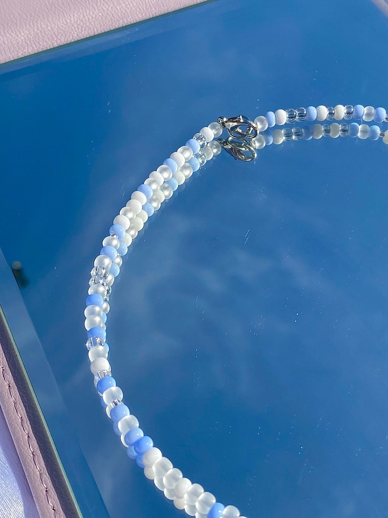 Periwinkle Pixie Beaded Necklace Seed Bead Necklace - Etsy