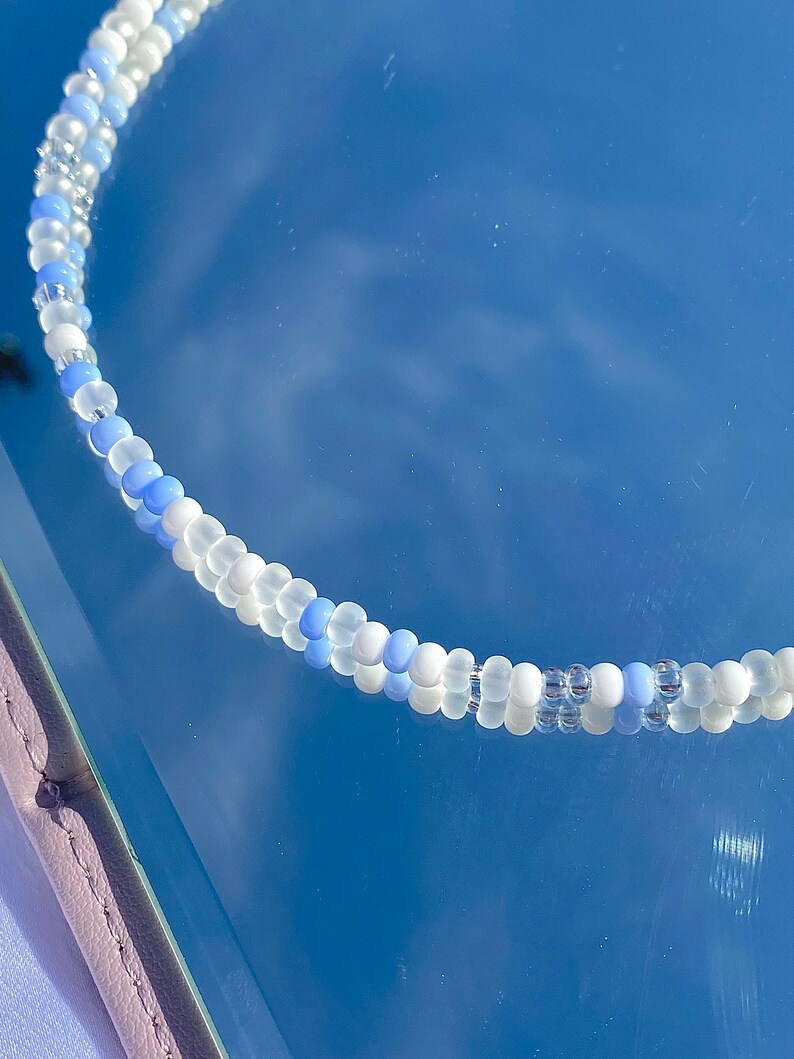 Periwinkle Pixie Beaded Necklace Seed Bead Necklace - Etsy