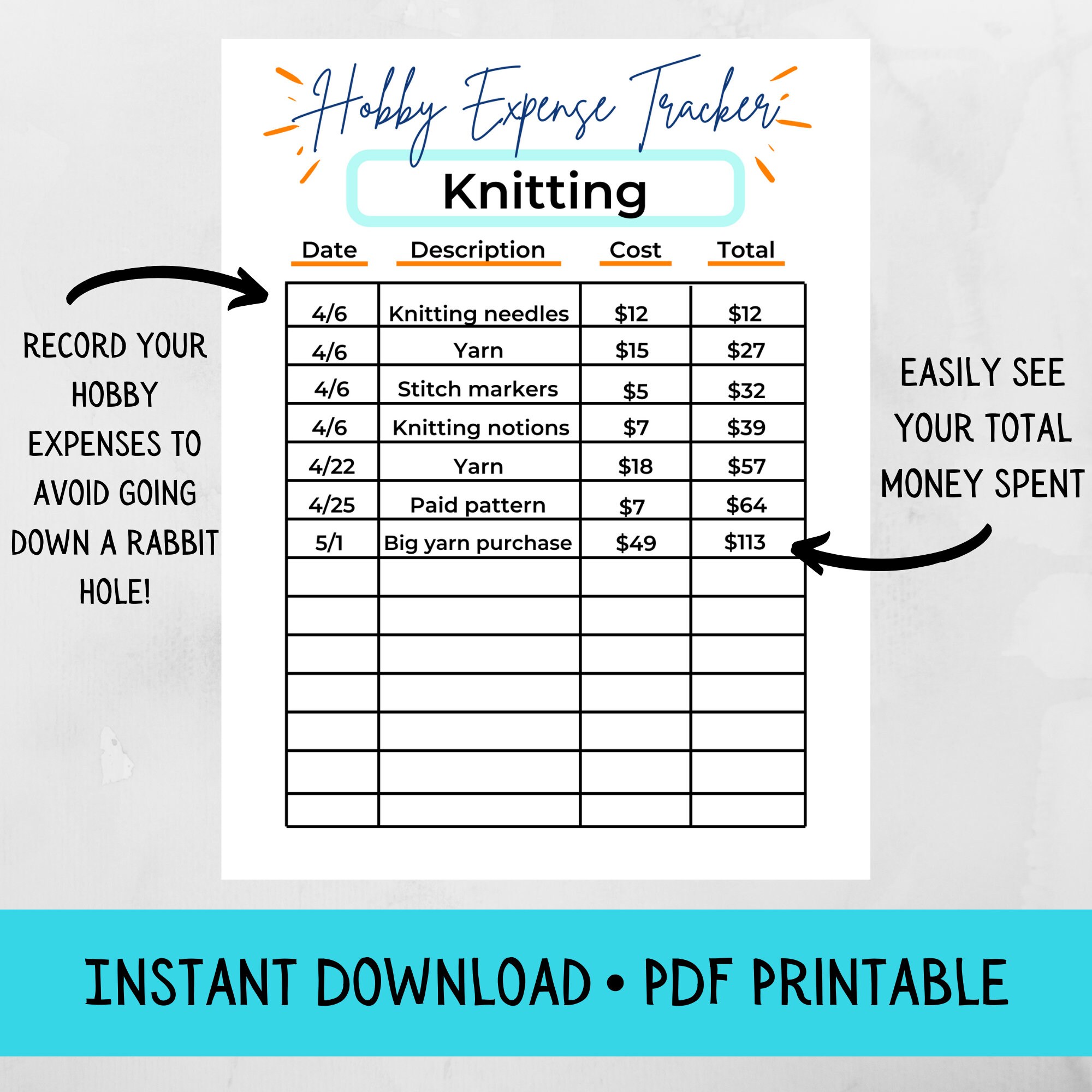 Hobby Expense Tracker FULL BUNDLE Instant Download PDF Printable ...