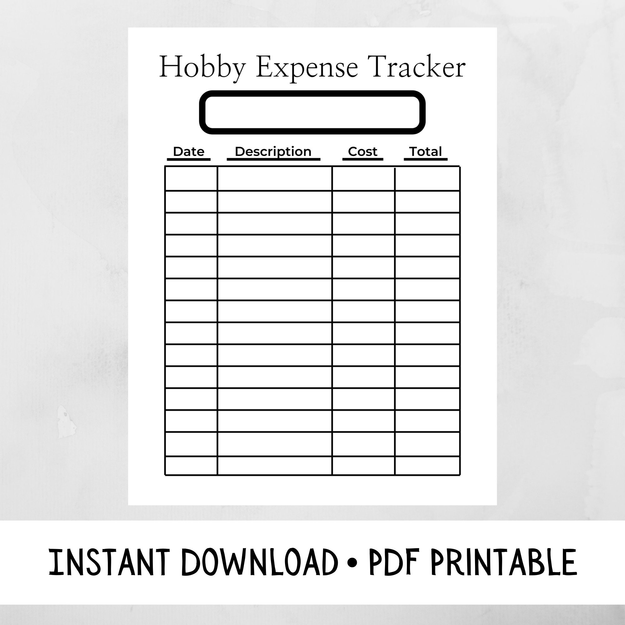 Hobby Expense Tracker Simple Theme Instant Download PDF - Etsy