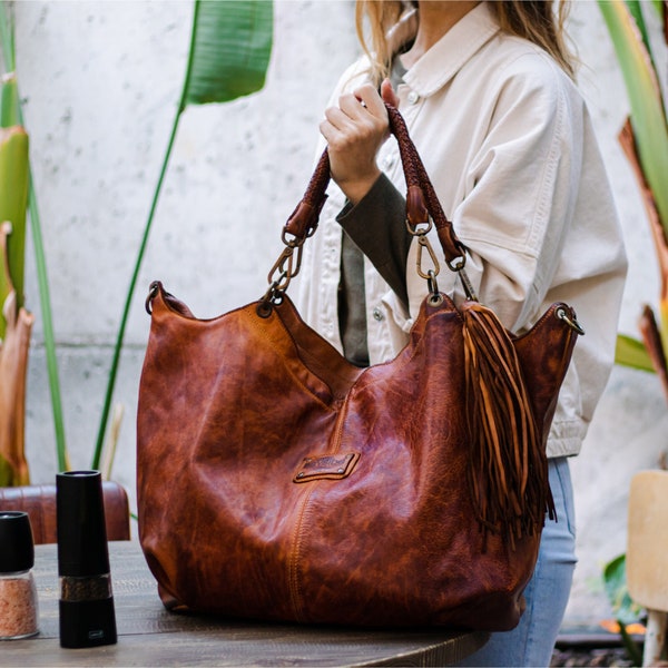 Boho Leather Bag - Etsy
