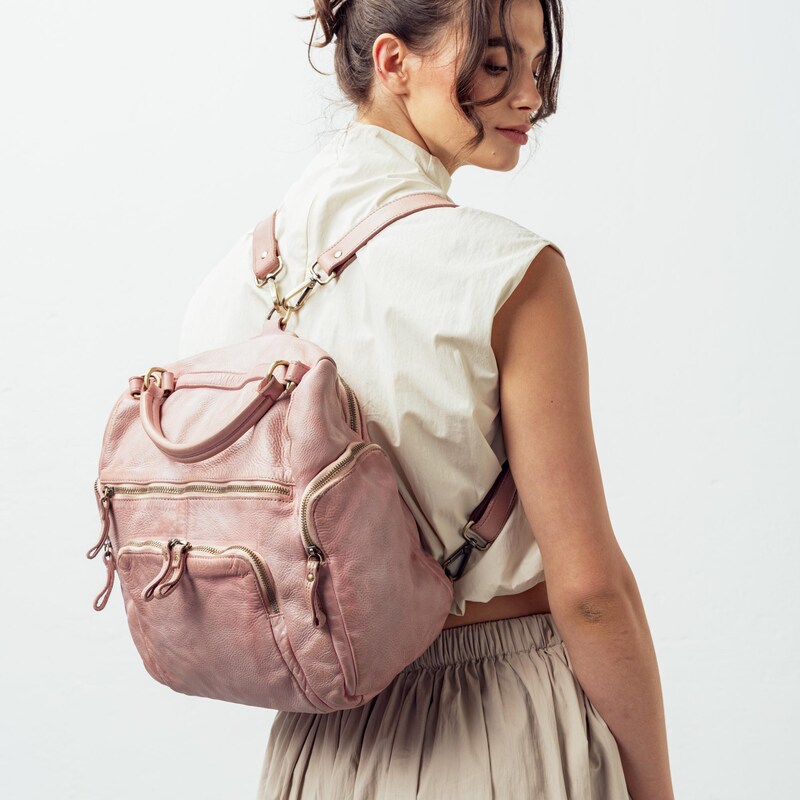 Boho Leather Backpack - Etsy