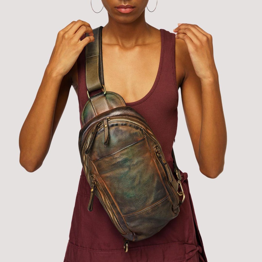 Petrol Leather Sling Bag, Leather Sling, Boho Sling, Soft Italian ...