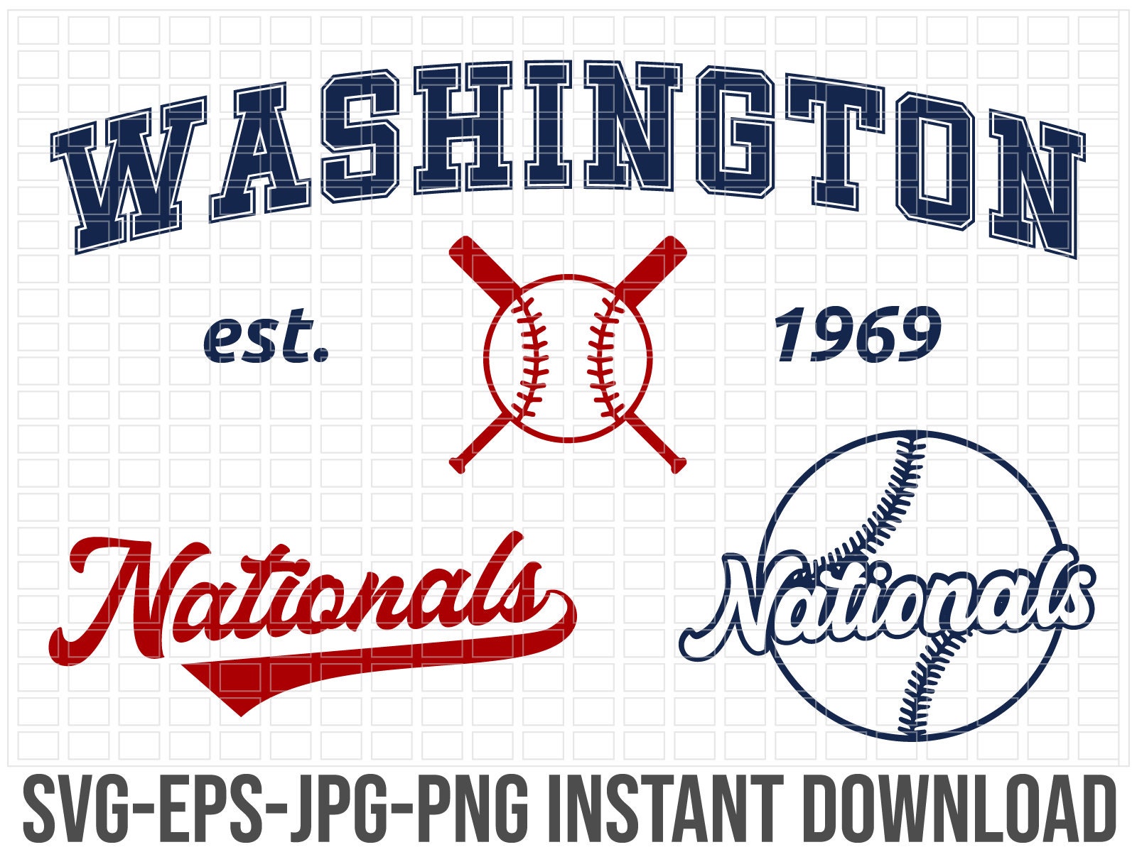 Nationals Svg, Baseball Svg, Washington-nationals Svg, Png, Jpg, Eps ...