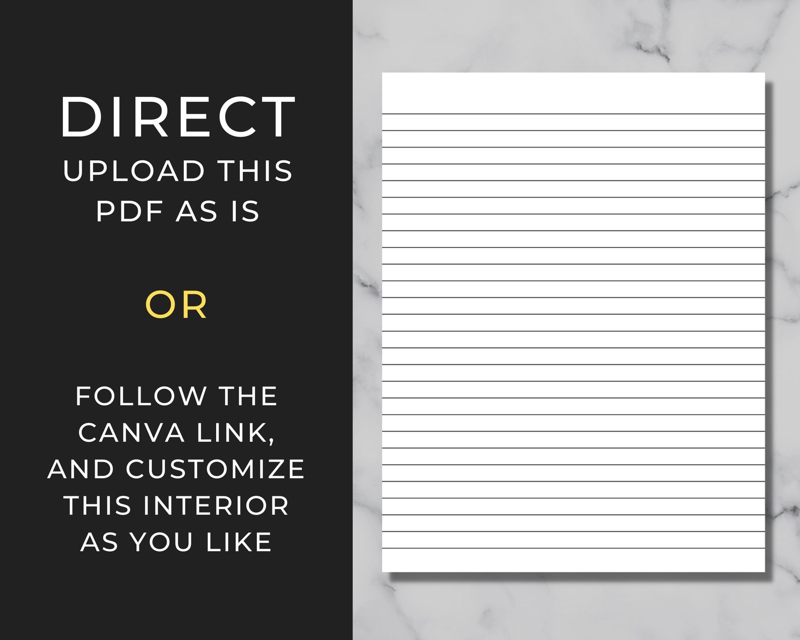 Amazon KDP Interior Template KDP Lined Journal Low Content Etsy