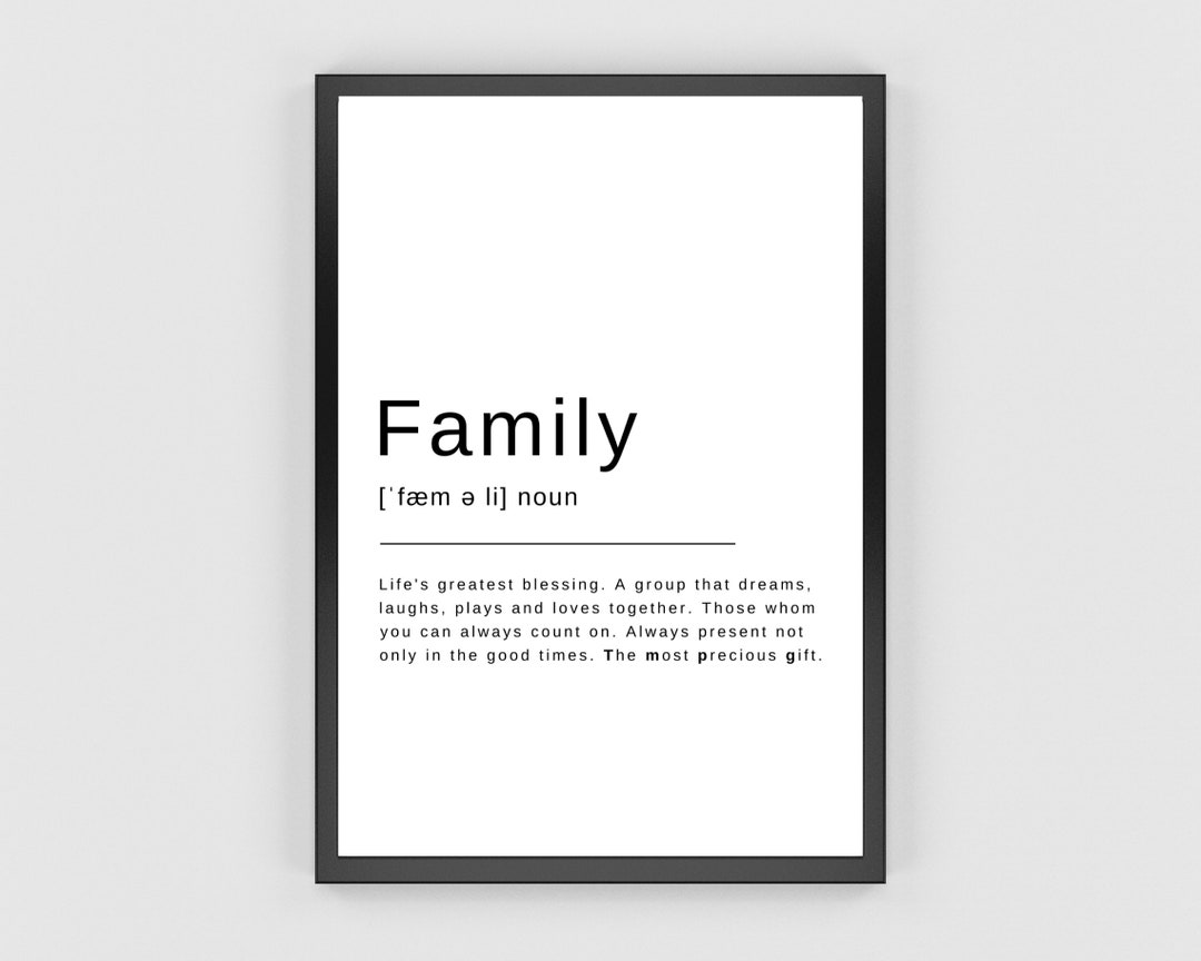 Buy Family Definition Print, Printable Family Wall Art, Modern Home ...