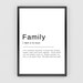 Buy Family Definition Print, Printable Family Wall Art, Modern Home ...