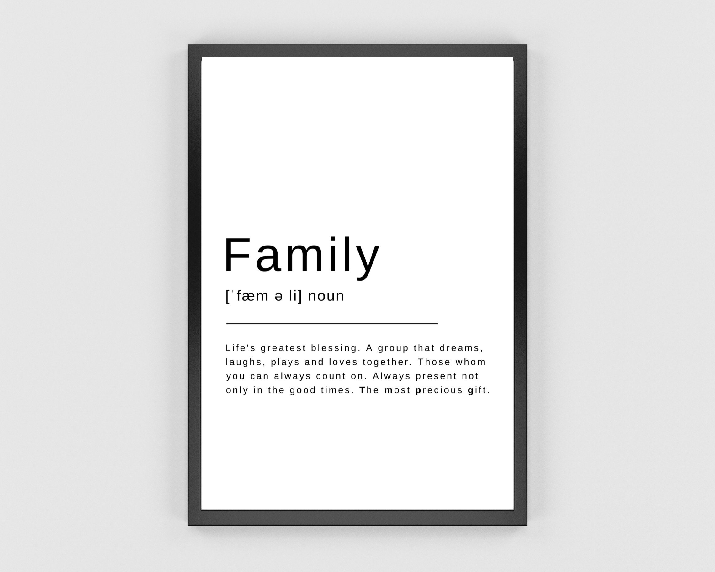 Buy Family Definition Print, Printable Family Wall Art, Modern Home ...