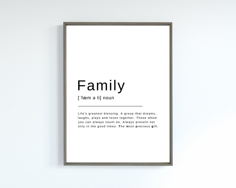 Buy Family Definition Print, Printable Family Wall Art, Modern Home ...