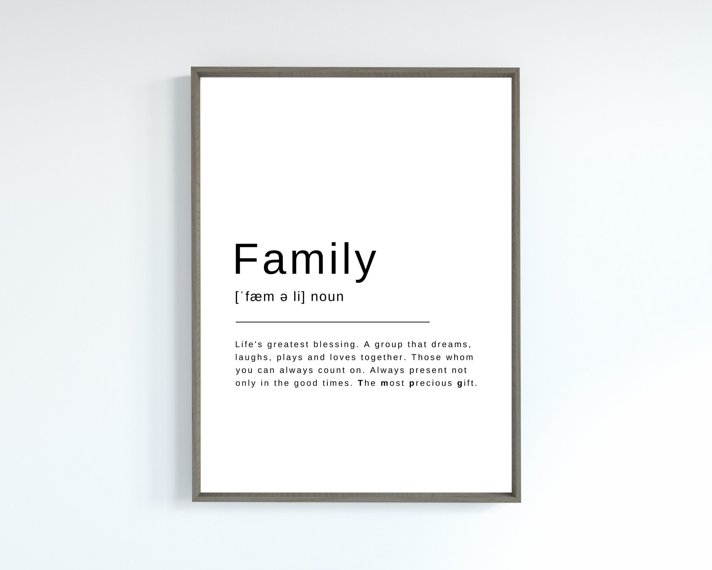 Buy Family Definition Print, Printable Family Wall Art, Modern Home ...