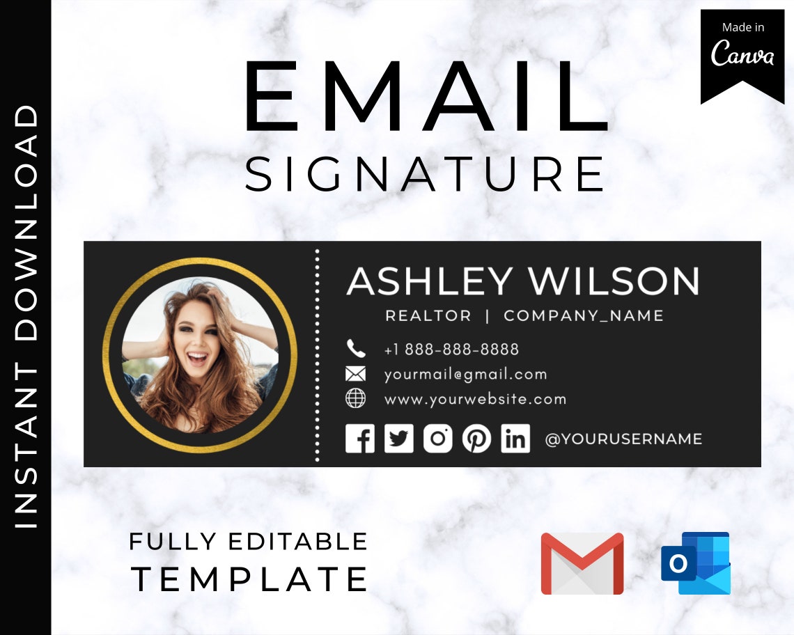 email-signature-template-canva-custom-signature-template-etsy
