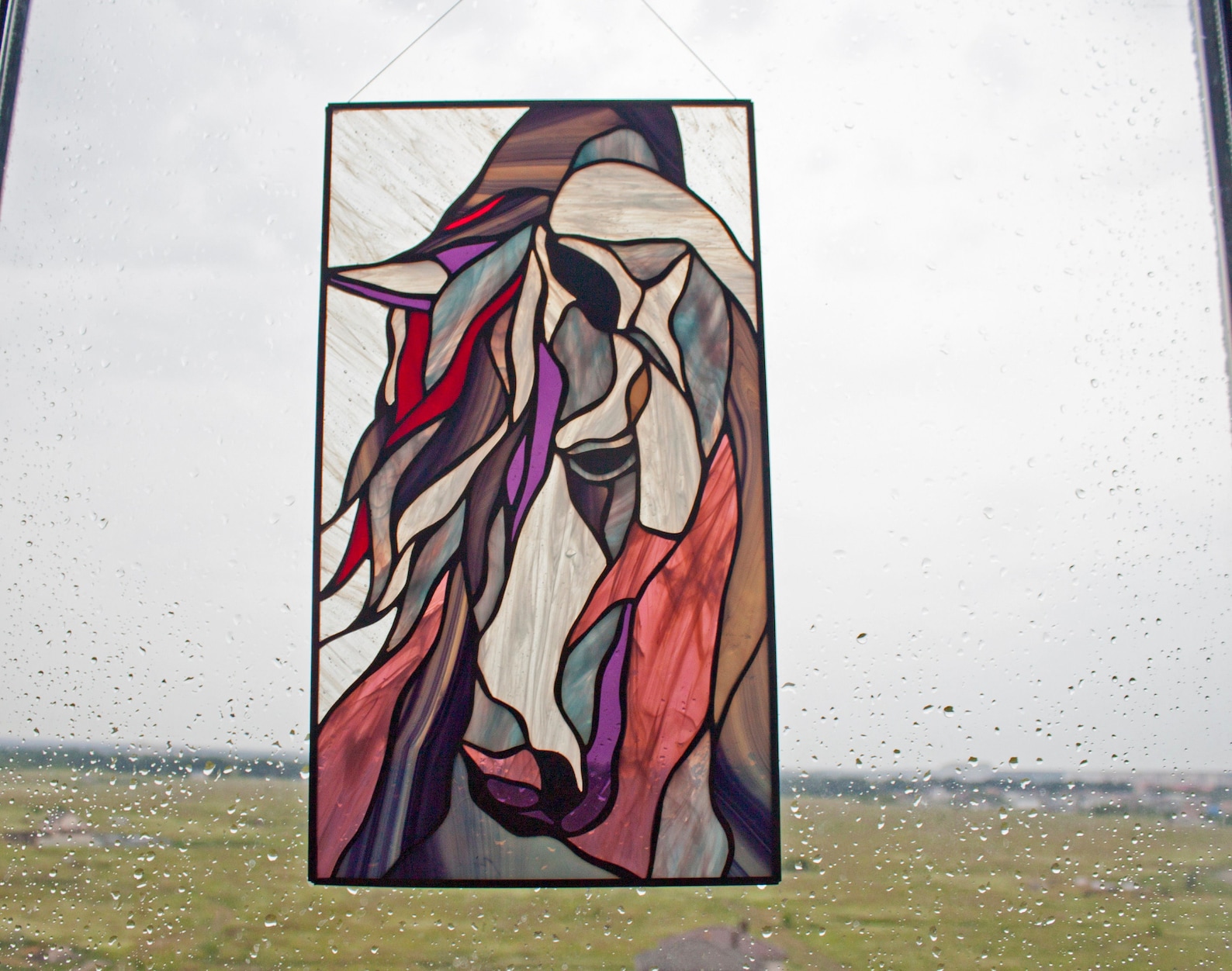 Unrestrained Mustang Horse Stained Glass Window Panel Stained - Etsy