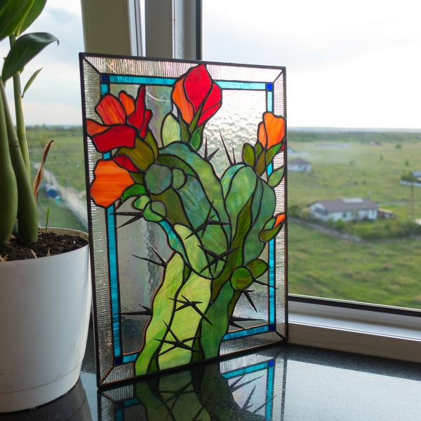 Cactus Stained Glass - Etsy UK