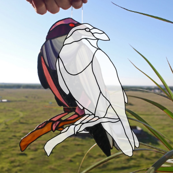 Crow Stained Glass Patterns - Etsy