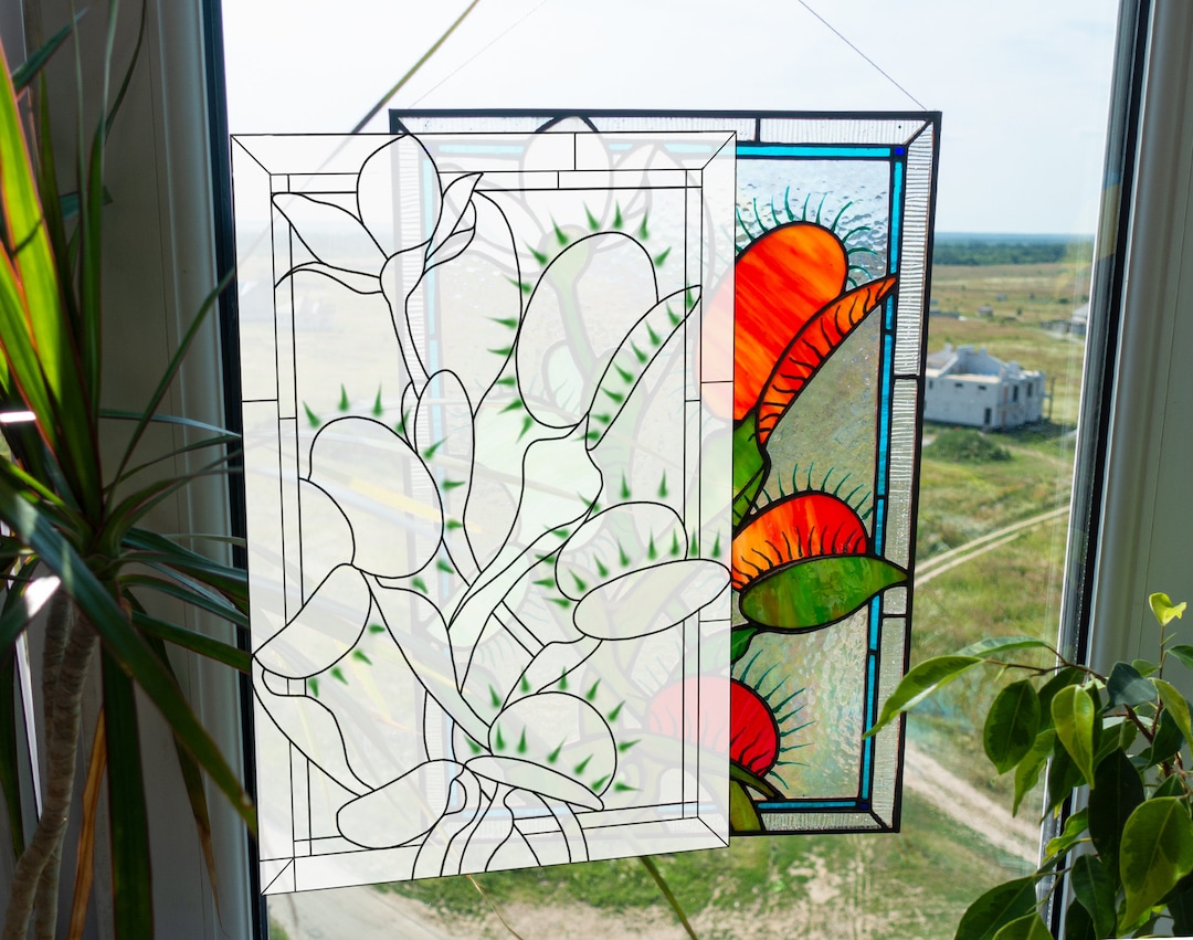 Venus Fly Trap Stained Glass Window Panel Pattern (PSD Digital Download ...