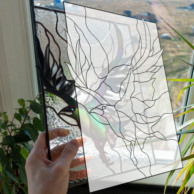 Stained Glass Raven - Etsy