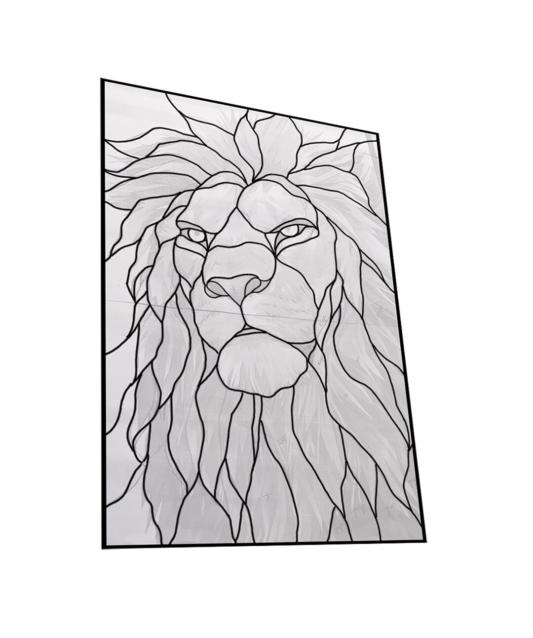 Digital Pattern Abstract Lion Stained Glass Window Panel - Etsy