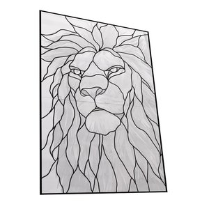 Digital Pattern Abstract Lion Stained Glass Window Panel - Etsy