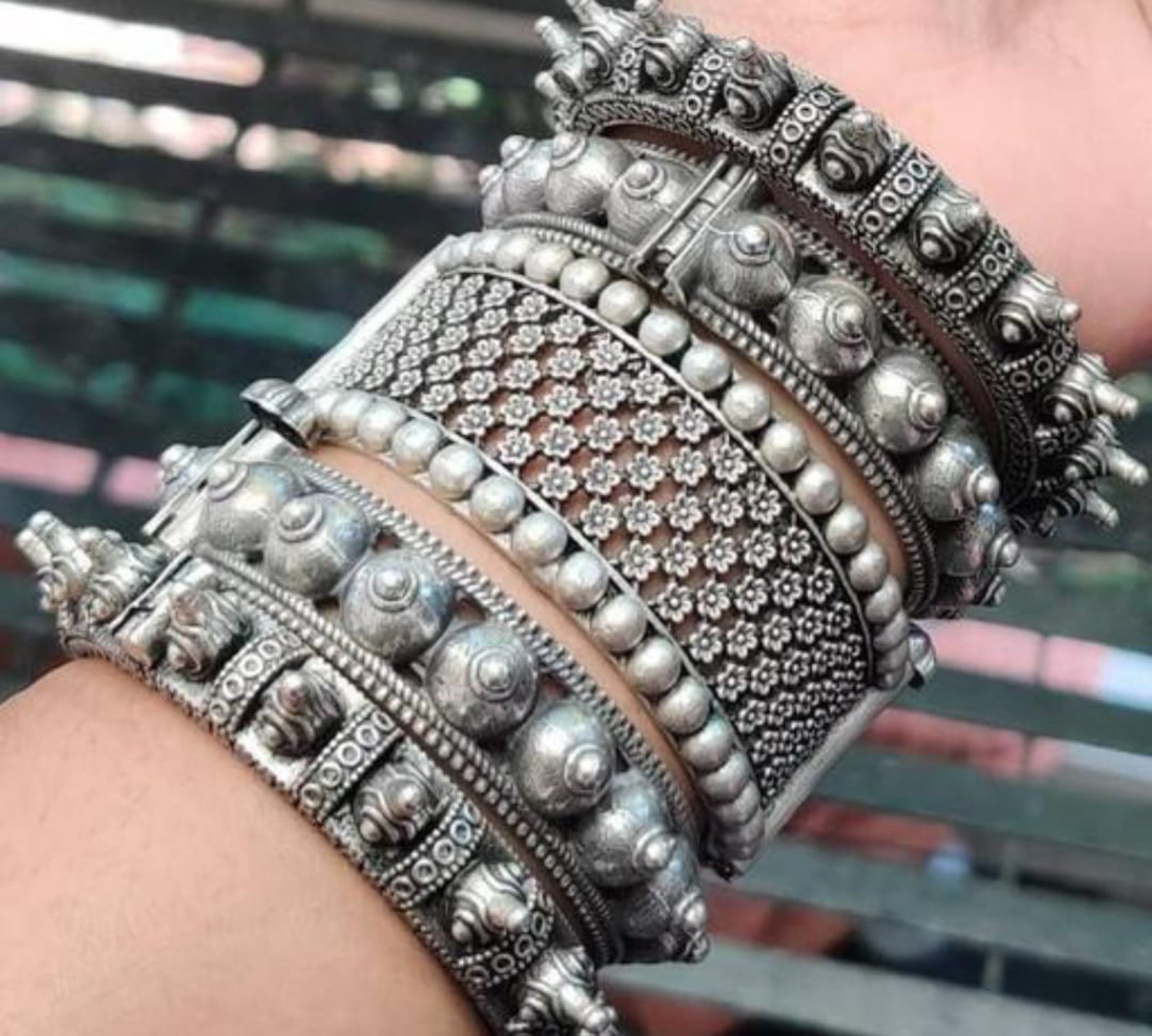 Oxidised Silver Indian Chura Set for Bridesmaid Weddings/ Festive Hand ...