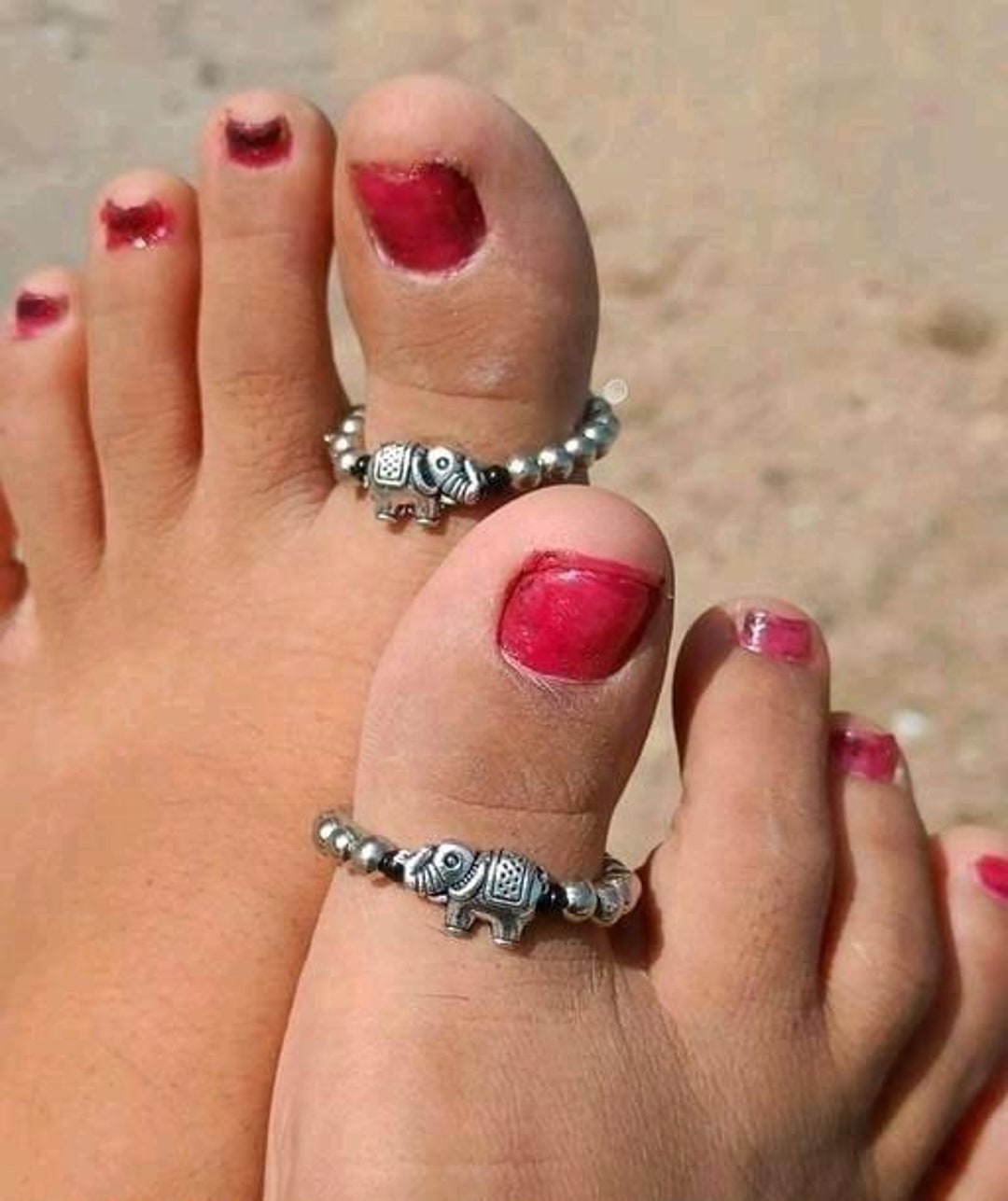 Silver Elephant Look Ghungroo Big Toe Ring Animal Body Jewelry, Women ...