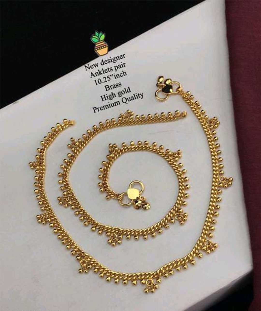 Ghungroo Gold Anklet/indian Anklets/antique Gold Anklets/indian ...