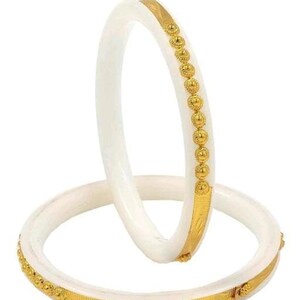 Indian Traditional Gold Binding Shakha Pola Red White Bangle Set, Red ...