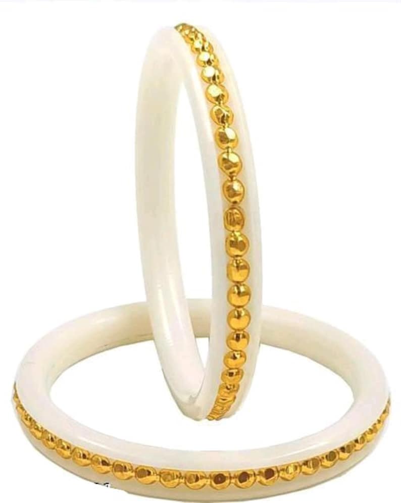 Indian Traditional Gold Binding Shakha Pola Red White Bangle Set, Red ...