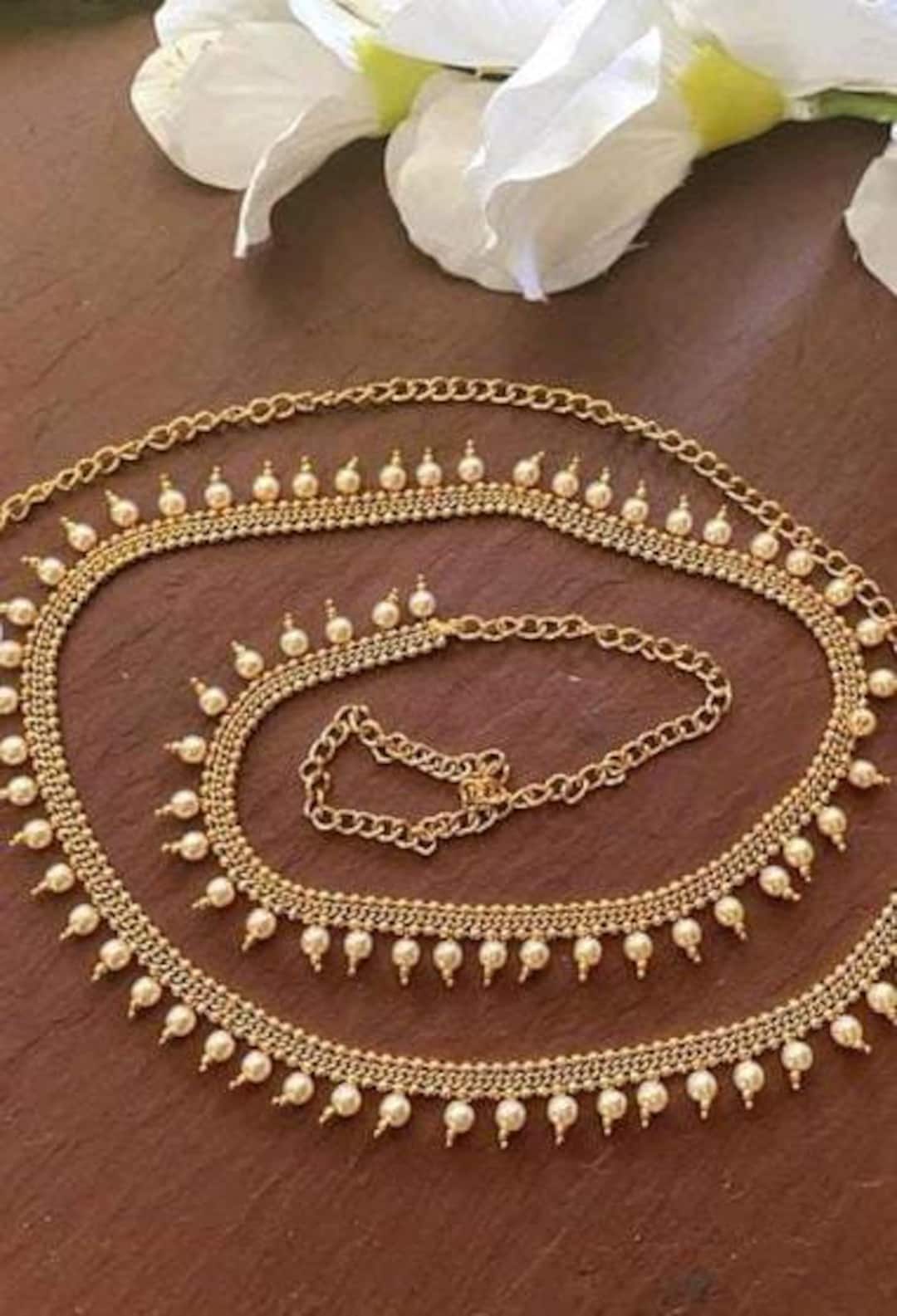 Gold Belly Chain/kundan Belly Chain/kundan Waist Belt/indian Belly ...