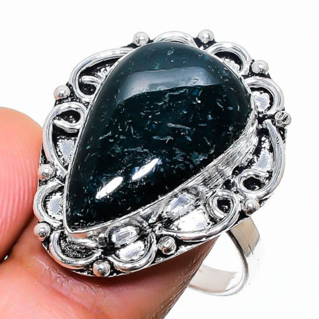 Rare Moss Agate Gemstone Ring, Handmade Ring, 925 Sterling Silver Ring ...