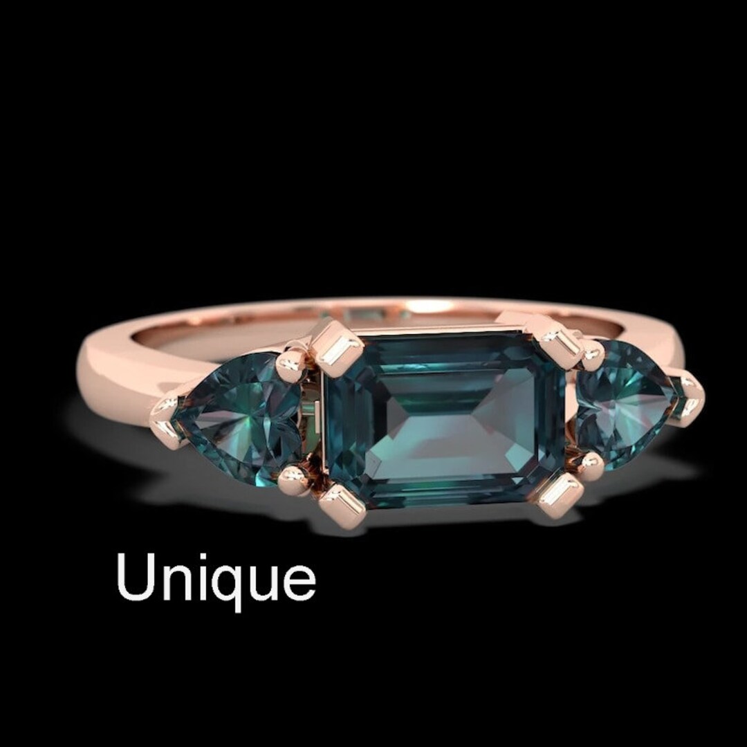 Antique Design Alexandrite Gemstone Ring-women Alex Heart Shape ...