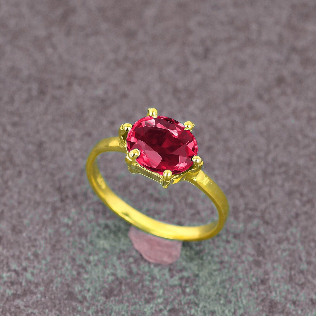 Awesome Style Red Ruby Gemstone Ring for Women, Handcrafted Red ...