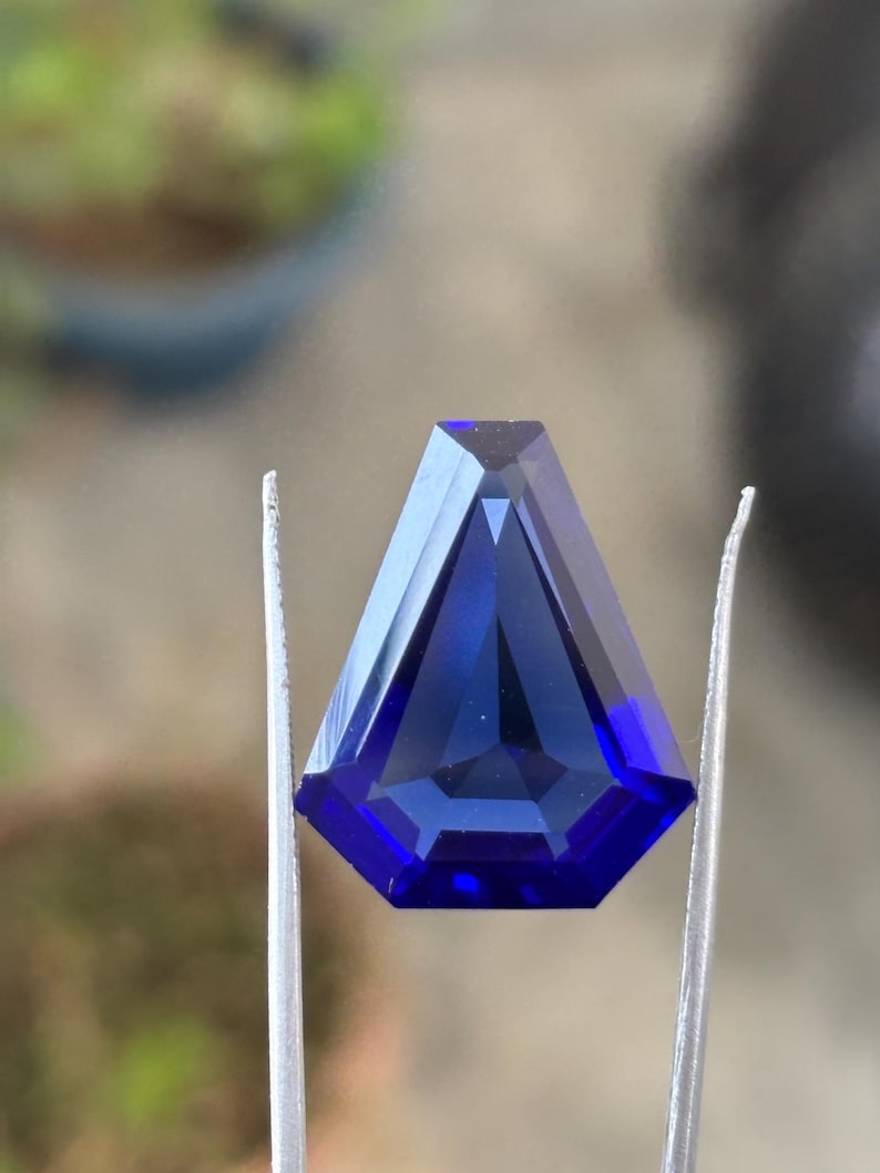23ct Fancy Shape Lab Grown Blue Sapphire Loose Gemstone for Jewelry ...