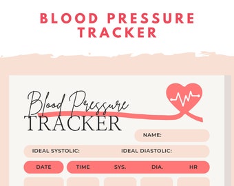 5 Pack Printable Blood Pressure Tracker and Heart Rate Log - Etsy