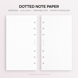 Dotted Note Paper Printable | Personal Dotted Paper, Dotted Notes ...