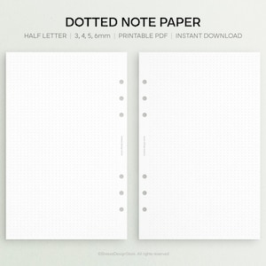 Dotted Note Paper Printable | Half Letter Dotted Paper, Dotted Notes ...