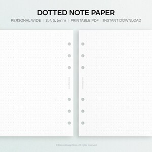 Dotted Note Paper Printable | Personal Wide Dotted Paper, Writing Paper ...