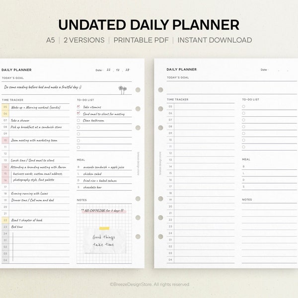 Daily Planner A5 - Etsy