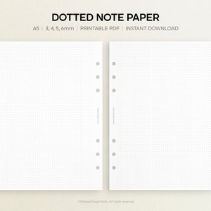 Dotted Note Paper Printable | A5 Dotted Paper, Dotted Notes, Writing ...