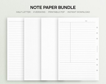 Lined Note Paper Printable A4 & Letter Lined Paper, Lined Notes ...