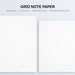 Grid Note Paper Printable A4 & Letter Grid Paper, Grid Notes, Writing ...