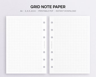 Grid Note Paper Printable Personal Grid Paper, Grid Notes, Writing ...