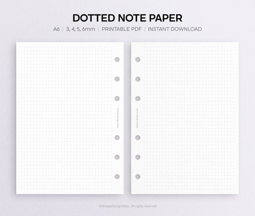Dotted Note Paper Printable | A6 Dotted Paper, Dotted Notes, Writing ...