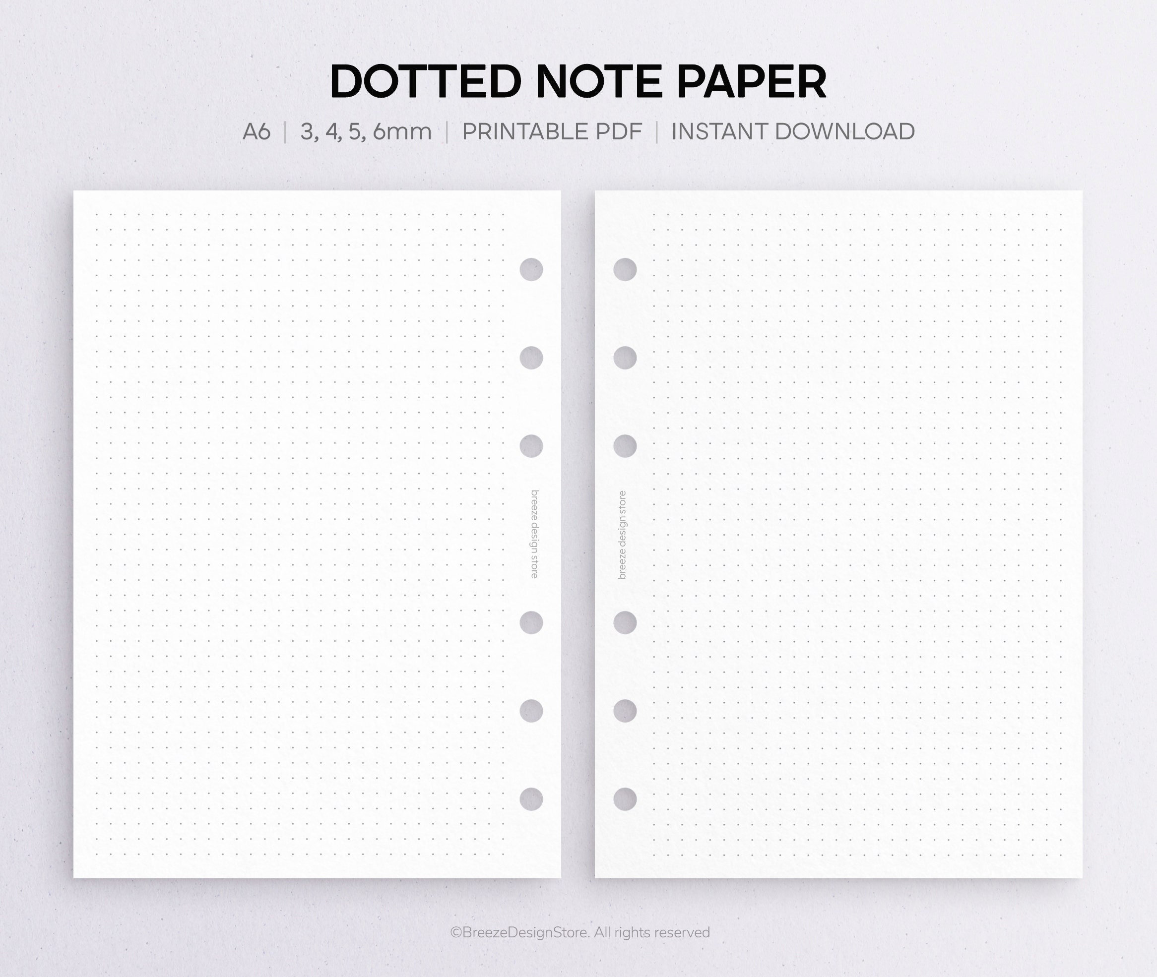 Dotted Note Paper Printable A6 Dotted Paper, Dotted Notes, Writing ...