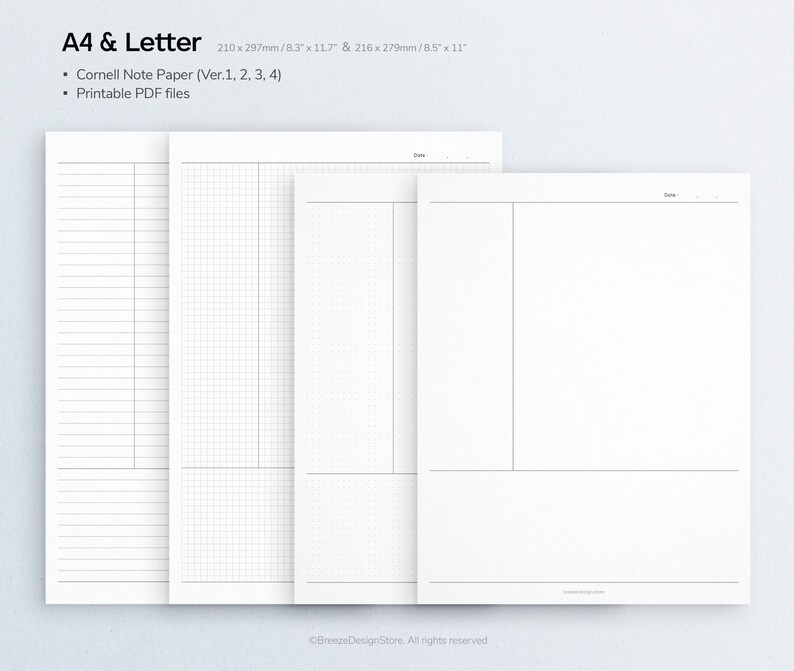 Note Paper Bundle Printable A4&letter Paper Bundle, Note Bundle ...