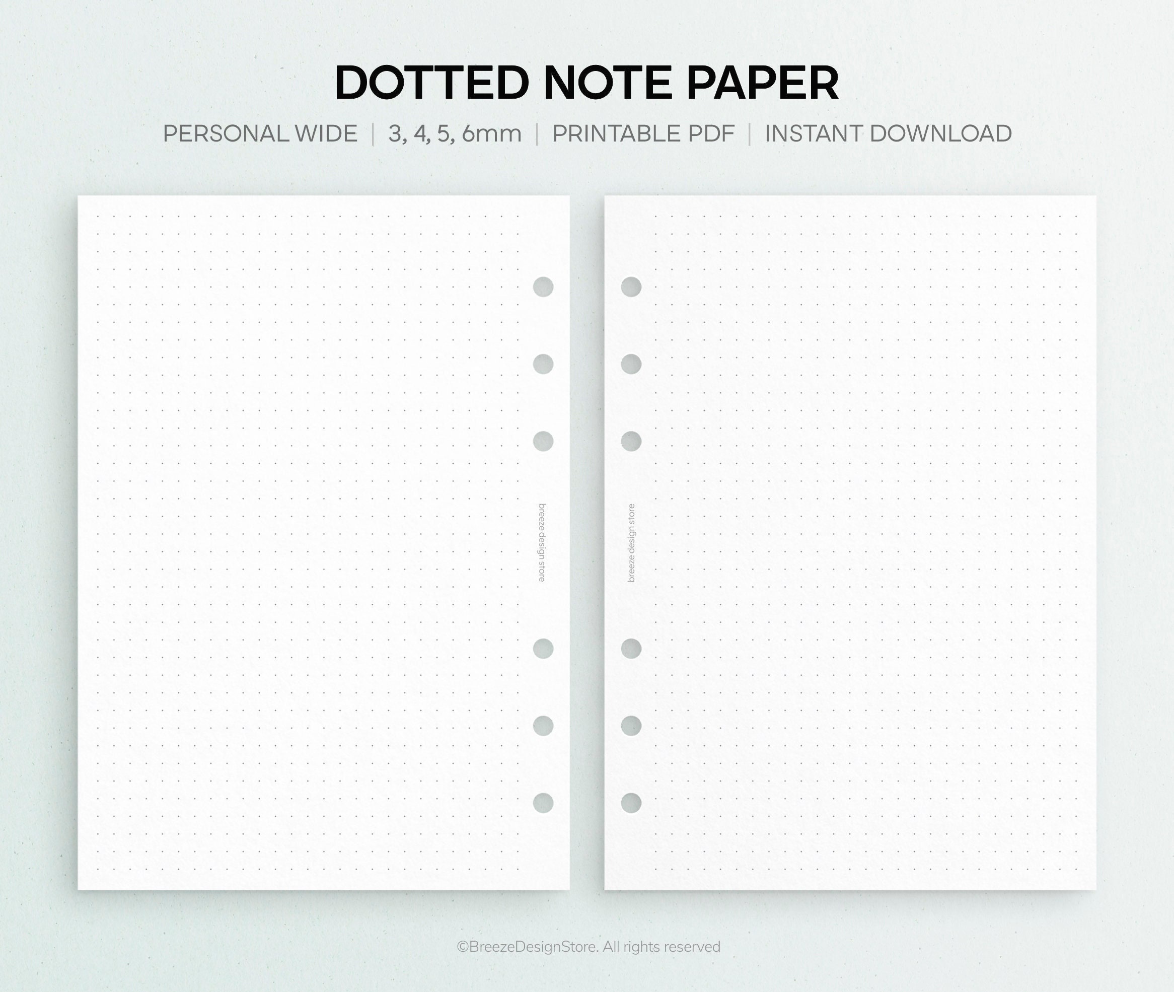 Dotted Note Paper Printable | Personal Wide Dotted Paper, Writing Paper ...