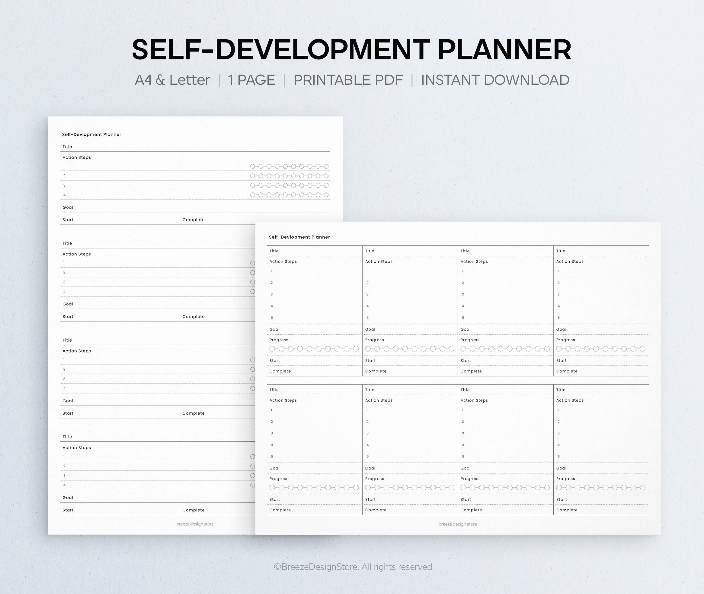 Self-development Planner Printable A4&letter Self-development Planner ...